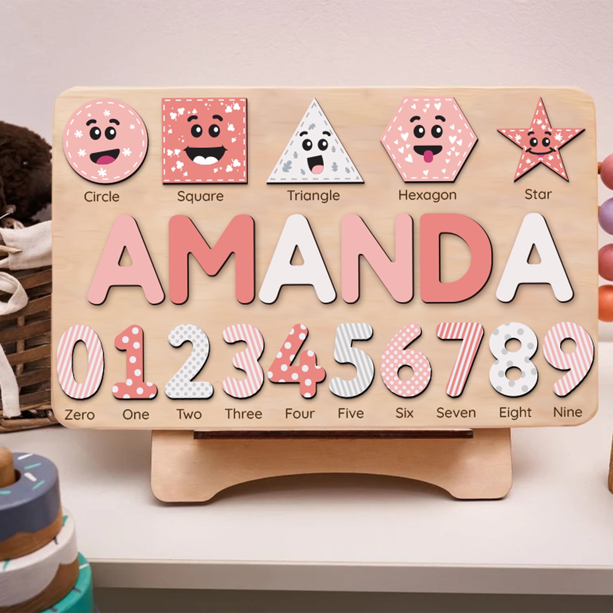 Personalized Wooden Name Puzzle For Toddlers, First Year Birthday Gifts ...